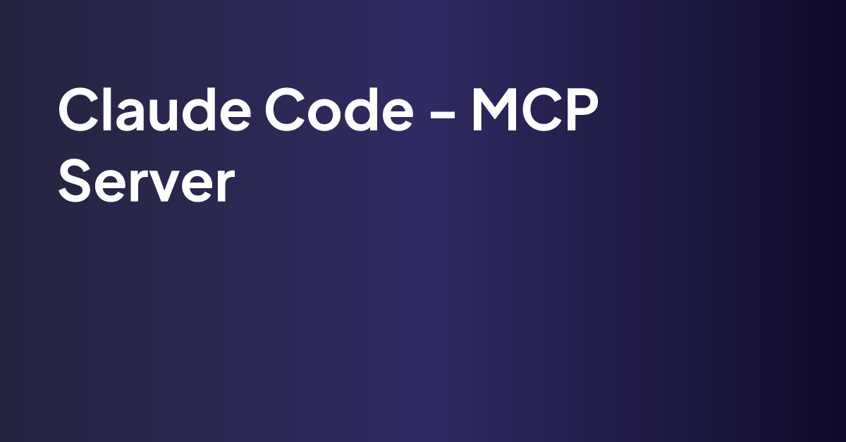 Claude Code - MCP Server