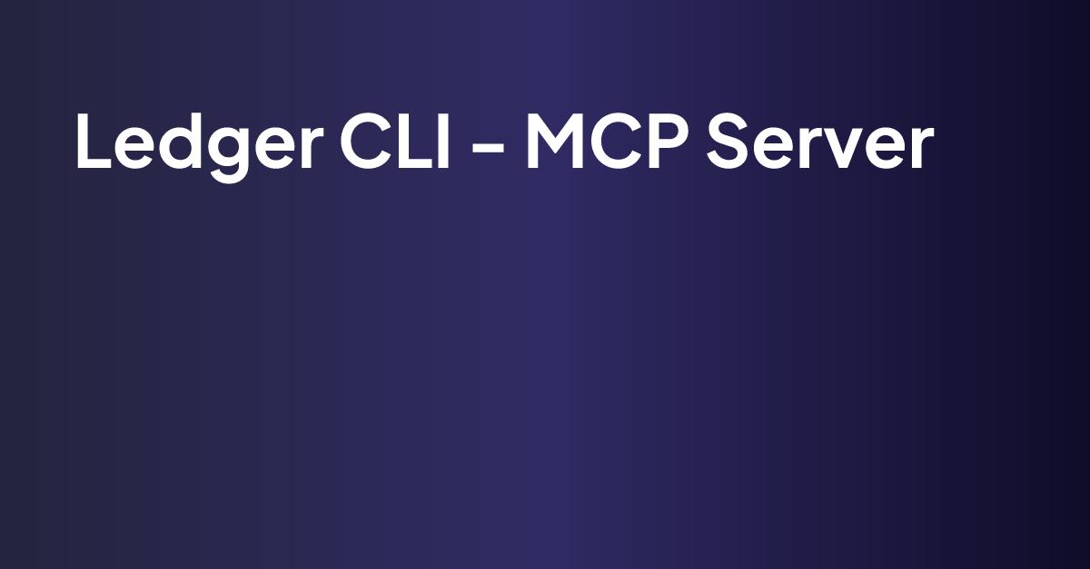 Ledger CLI - MCP Server